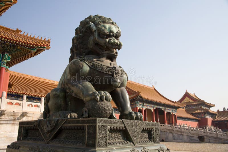 Chinesischer Löwe stockbild. Bild von kunst, wächter - 10939675