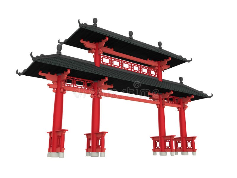 Chinesisches Tor vektor abbildung. Illustration von hügel - 37928697