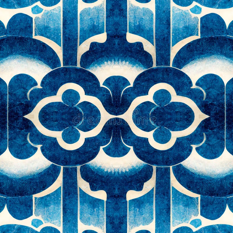 Chinoiserie Chinese Vase Blue Seamless Pattern Stock Illustration ...