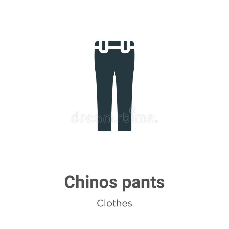 Chinos Pants Vector Icon on White Background. Flat Vector Chinos Pants ...