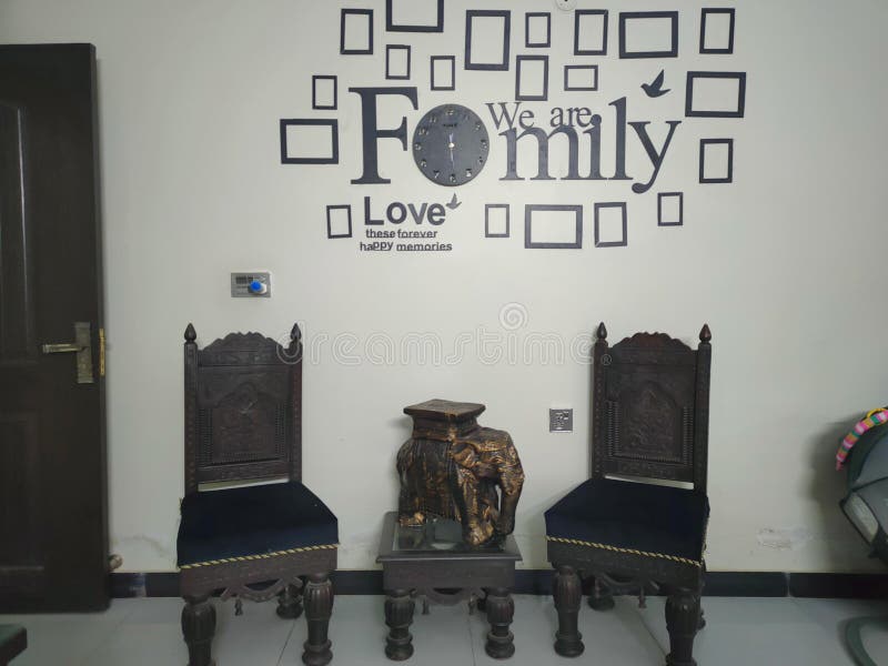 Chinyoti Chairs Set with Ancient Elephant Statue Editorial Photography ...
