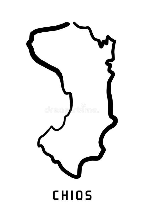 Chios island map in Greece stock vector. Illustration of outline ...