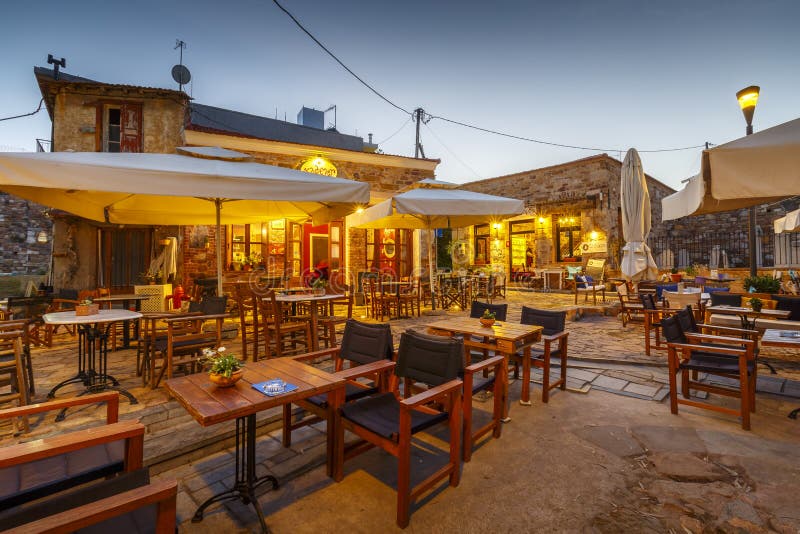 Chios town. editorial stock image. Image of blue, dusk - 104730729