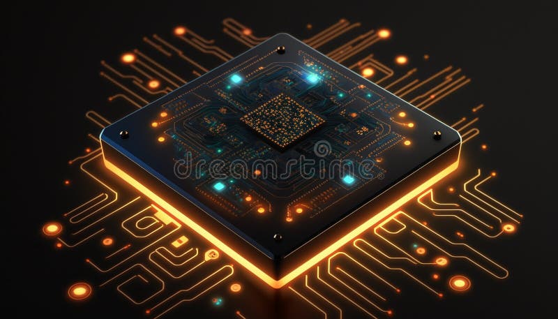 Chip, Board, Made Using Generative Ai Stock Illustration - Illustration ...