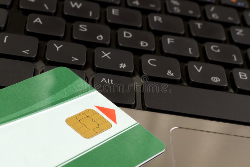 Chip card and keyboard stock image. Image of online, system - 17986315