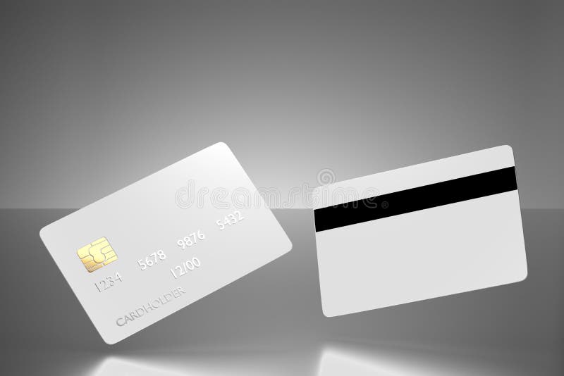 Chip Cards for Your Design. Bank Card Mockup with Back Side. Blank ...