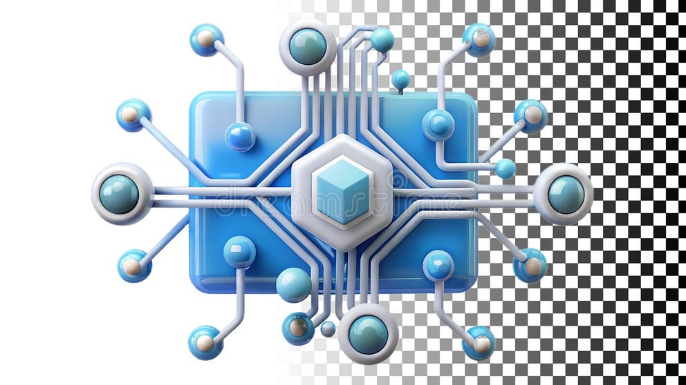 Chip with Circuit, Microchip Icon, Tech Component, Electronic Part Png ...
