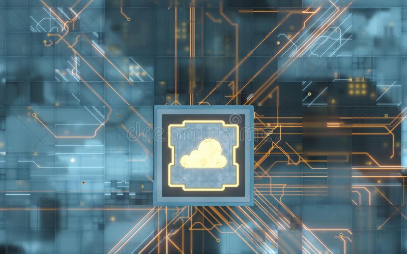 Chip and Cloud Computing, Subject of Science and Technology, 3d ...