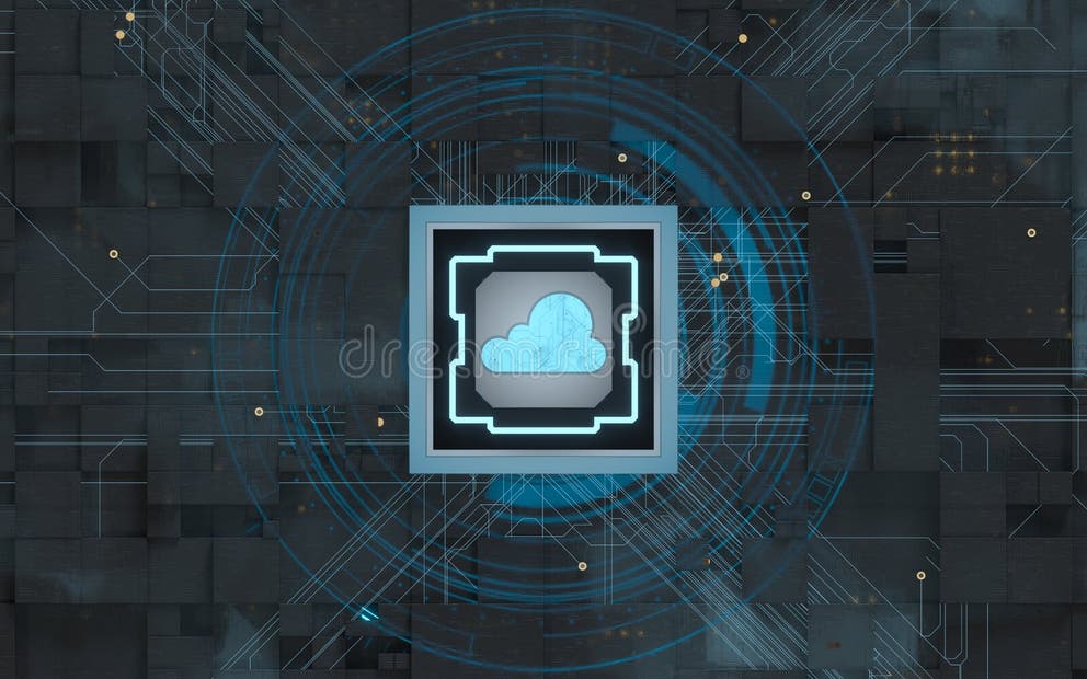 Chip and Cloud Computing, Subject of Science and Technology, 3d ...