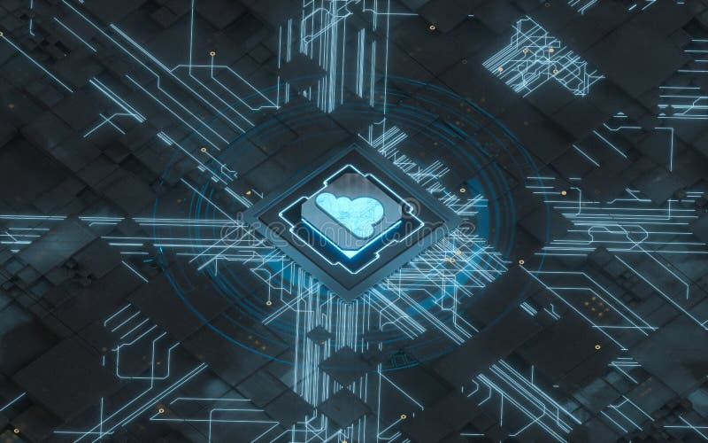 Chip and Cloud Computing, Subject of Science and Technology, 3d ...