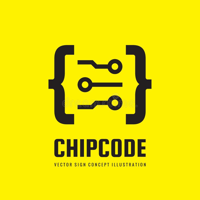 Chip Code - Vector Logo Template Concept Illustration. Digital Abstract ...