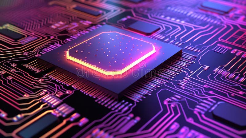 Chip Compute CPU Data. Generative AI Stock Illustration - Illustration ...