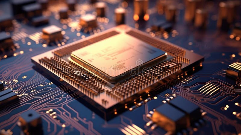 Chip Compute CPU Data. Generative AI Stock Illustration - Illustration ...