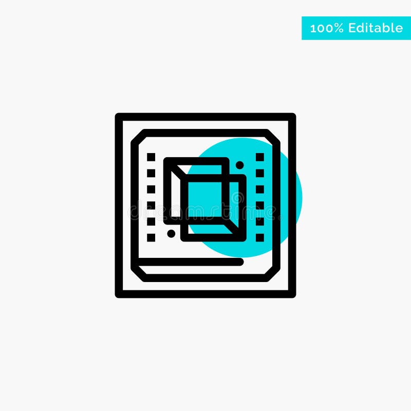 Chip, Computer, Cpu, Hardware, Processor Turquoise Highlight Circle ...