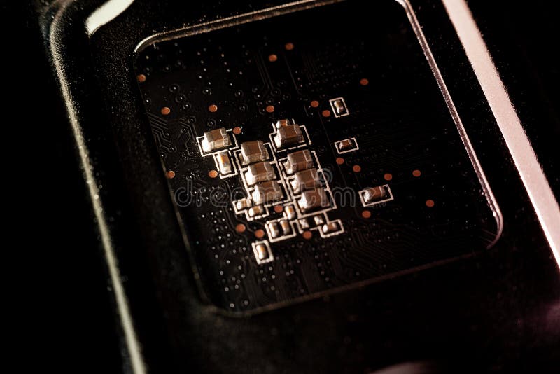 A Chip in a Computer with Many Electrical Elements, a CPU, a GPU, a ...
