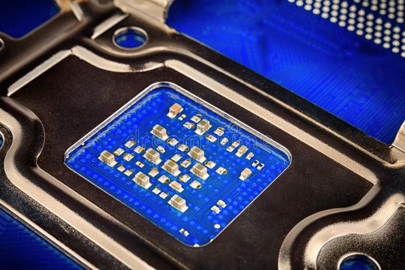 The Chip in a Computer with Many Electrical Elements, a CPU, a GPU, a ...