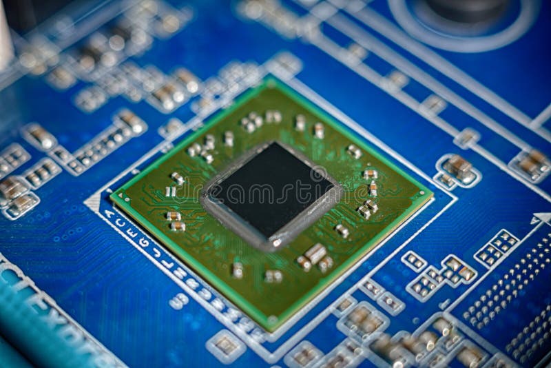 The Chip in a Computer with Many Electrical Elements, a CPU, a GPU, a ...