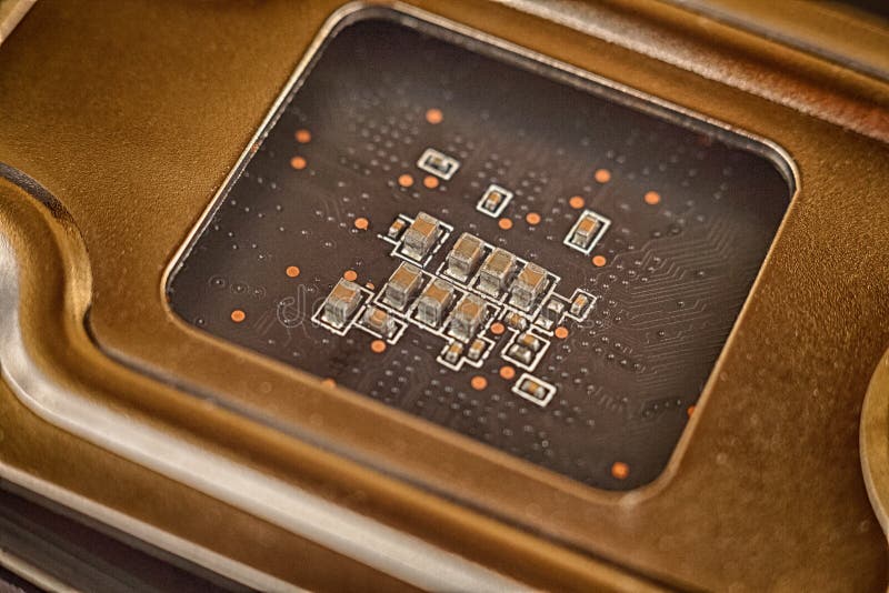The Chip in a Computer with Many Electrical Elements, a CPU, a GPU, a ...