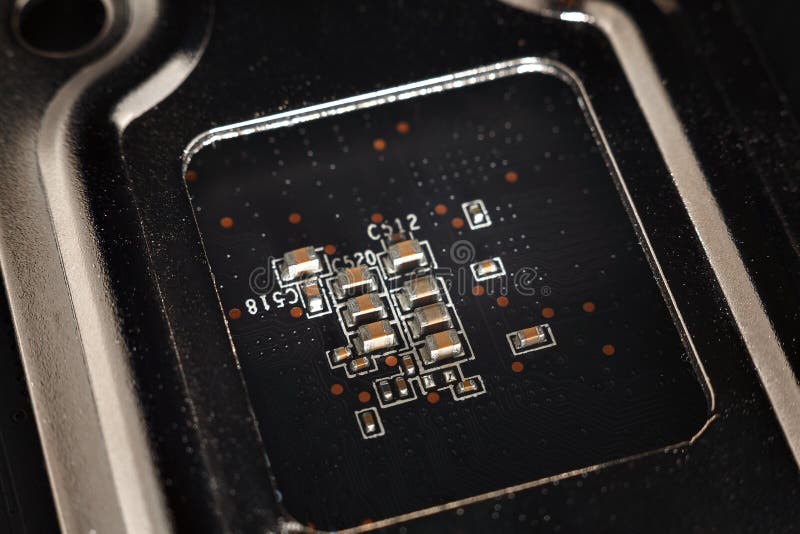A Chip in a Computer with Many Electrical Elements, a CPU, a GPU, a ...