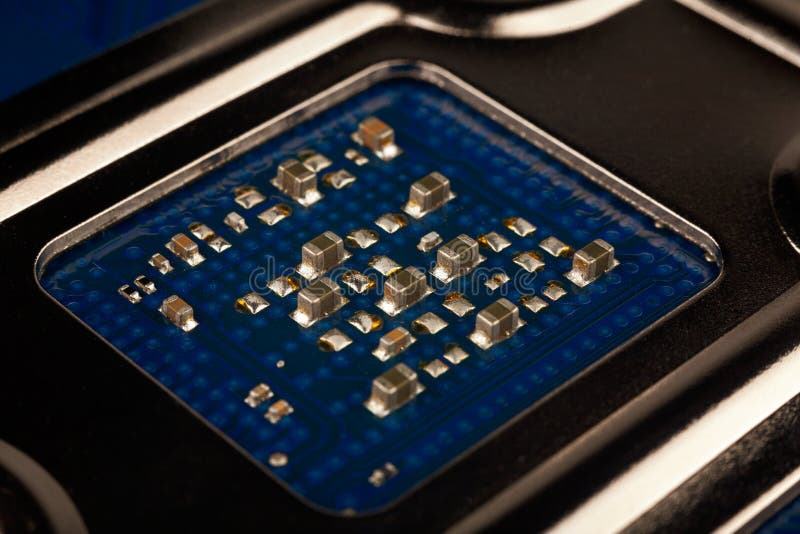 A Chip in a Computer with Many Electrical Elements, a CPU, a GPU, a ...
