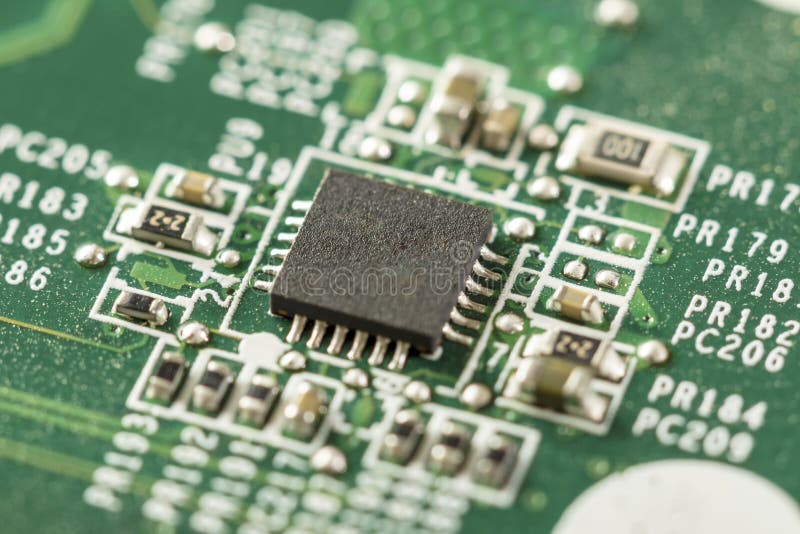 The Chip of the Computer Motherboard. Top View. Artificial Intelligence ...