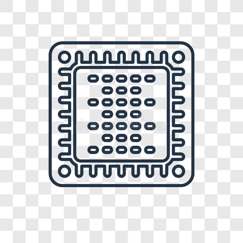 Chip Concept Vector Linear Icon Isolated on Transparent Background ...
