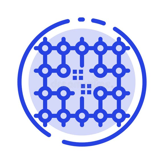Chip, Connection, Electricity, Grid, Material Blue Dotted Line Line ...