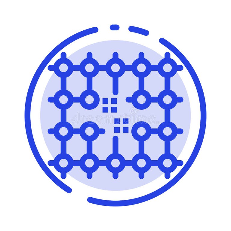 Chip, Connection, Electricity, Grid, Material Blue Dotted Line Line ...