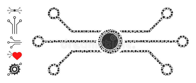 Chip Connections Icon - Viral Composition and Additional Icons Stock ...