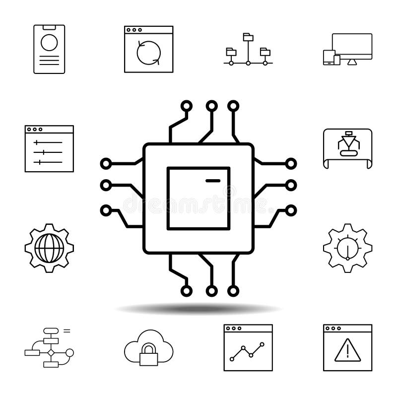 Chip, Core Color Gradient Vector Icon Stock Illustration - Illustration ...