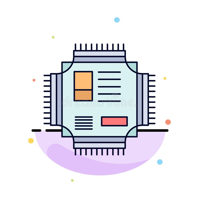 Chip, Cpu, Microchip, Processor, Technology Flat Color Icon Vector ...