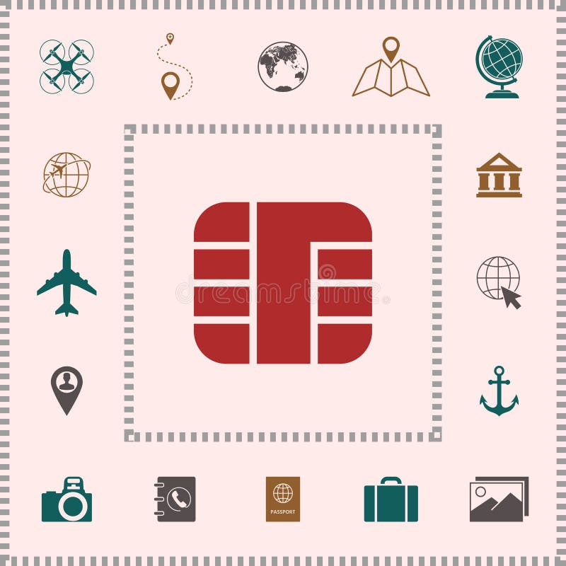 Chip of credit card icon stock vector. Illustration of interface ...