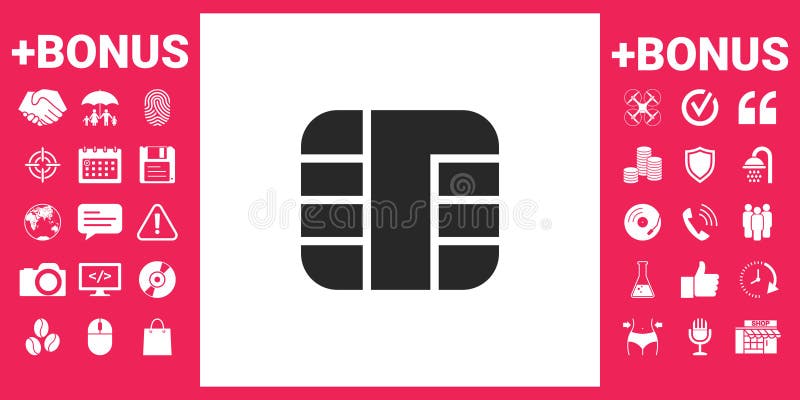 Chip of credit card icon stock vector. Illustration of account - 114656033