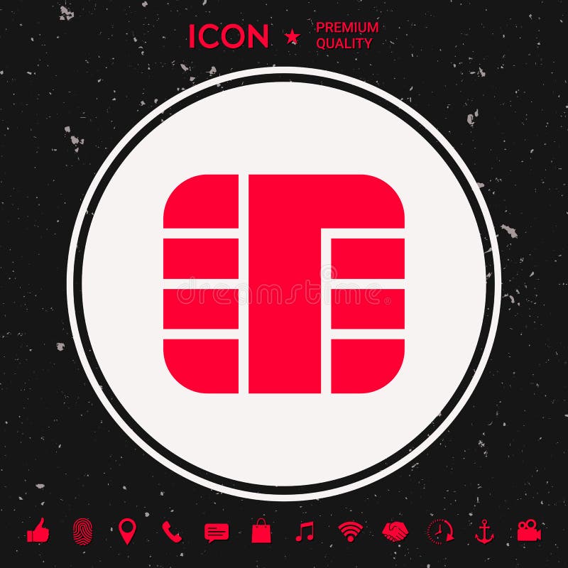 Chip of credit card icon stock vector. Illustration of concept - 107623576