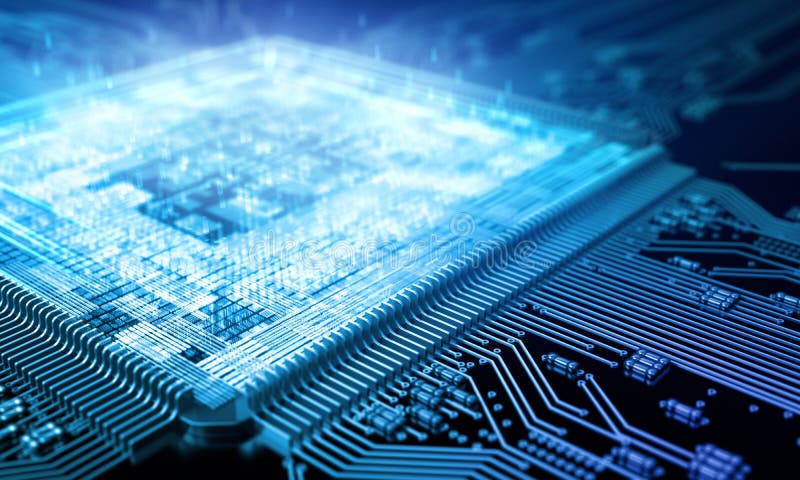 CPU. Inside the Chip Concept. Stock Illustration - Illustration of ...