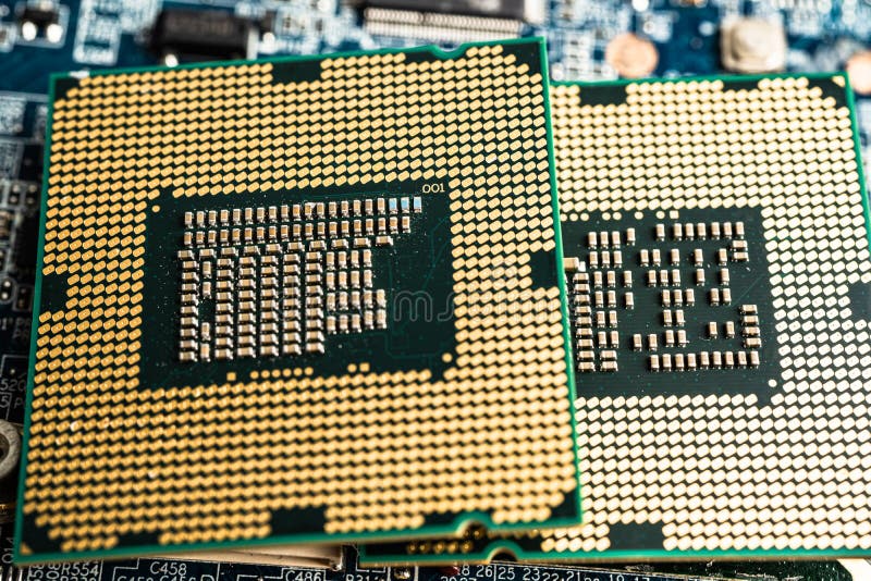 Chip Chip De Unidade Central Do Processador Cpu Na Placa De Circuito Na ...