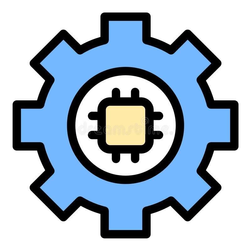 Chip Development Icon Flat Line Style Illustration Representing ...