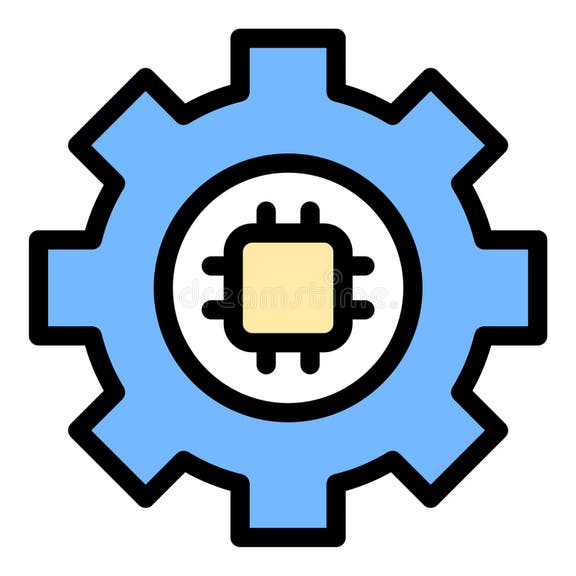 Chip Development Icon Flat Line Style Illustration Representing ...