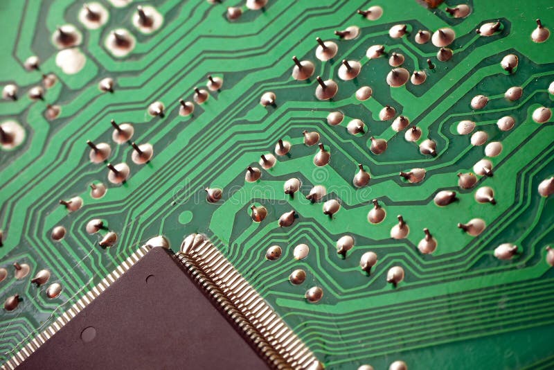 Half of Electronic Chip on Board Stock Image - Image of circuit ...