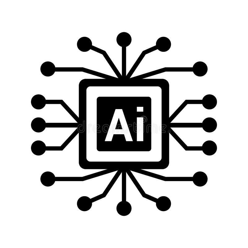 Chip, Digitalization, Media Icon. Black Vector Graphics Stock ...