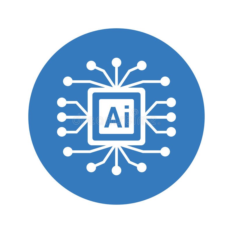 Chip, Digitalization, Media Icon. Blue Color Design Stock Illustration ...