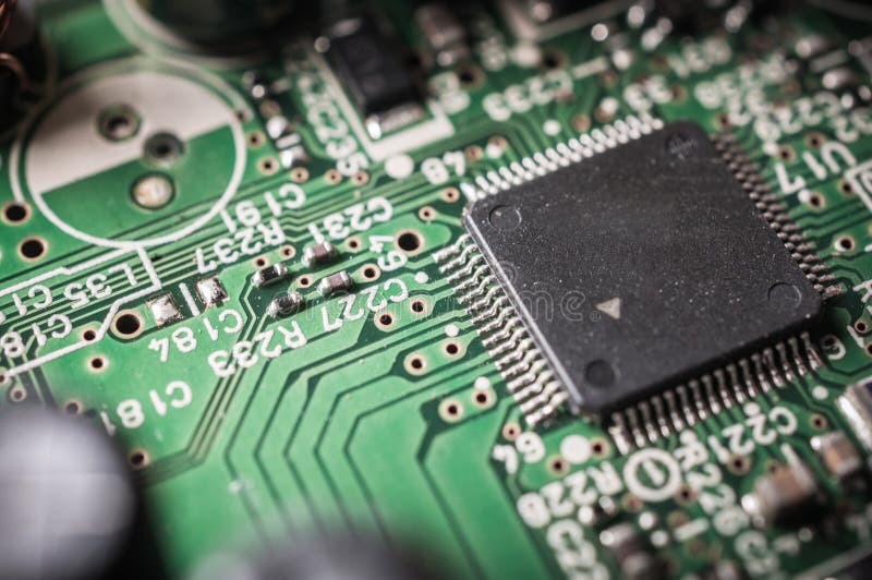 Chip on electronic board stock image. Image of electronic - 51961367