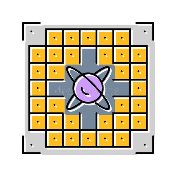 Chip Entangled Qubits Quantum Computer Color Icon Vector Illustration ...