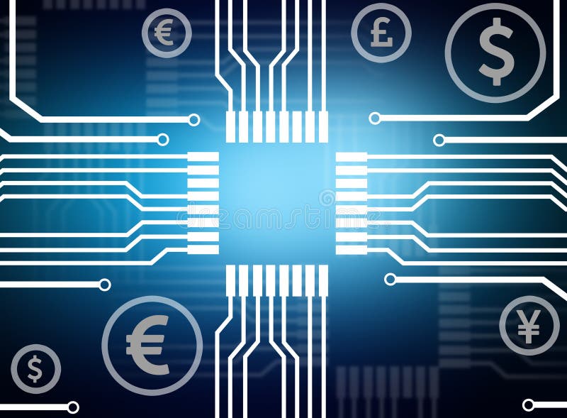 Chip Financial Monetary Transactions of Global Stock Illustration ...
