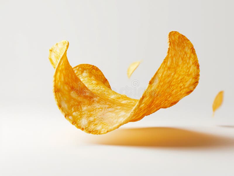 A Chip is Flying in the Air Stock Image - Image of white, peel: 315343881
