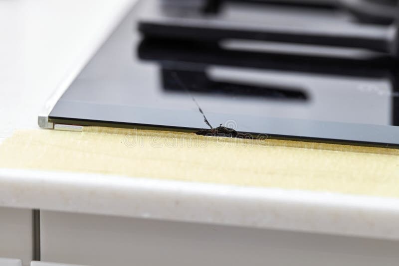 Chip on the Glass-ceramic Surface of Stove Stock Image - Image of ...