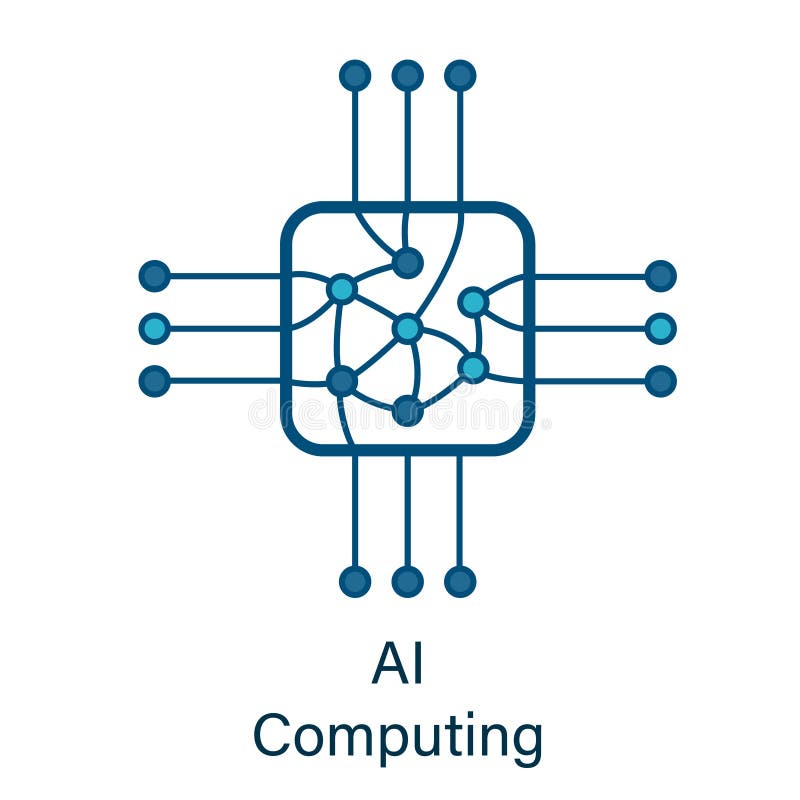 Chip Icon with Ai Neural Network Inside Stock Vector - Illustration of ...