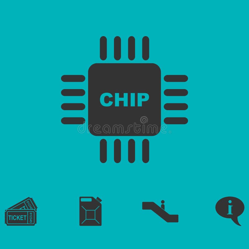 Chip icon flat stock vector. Illustration of equipment - 137901829