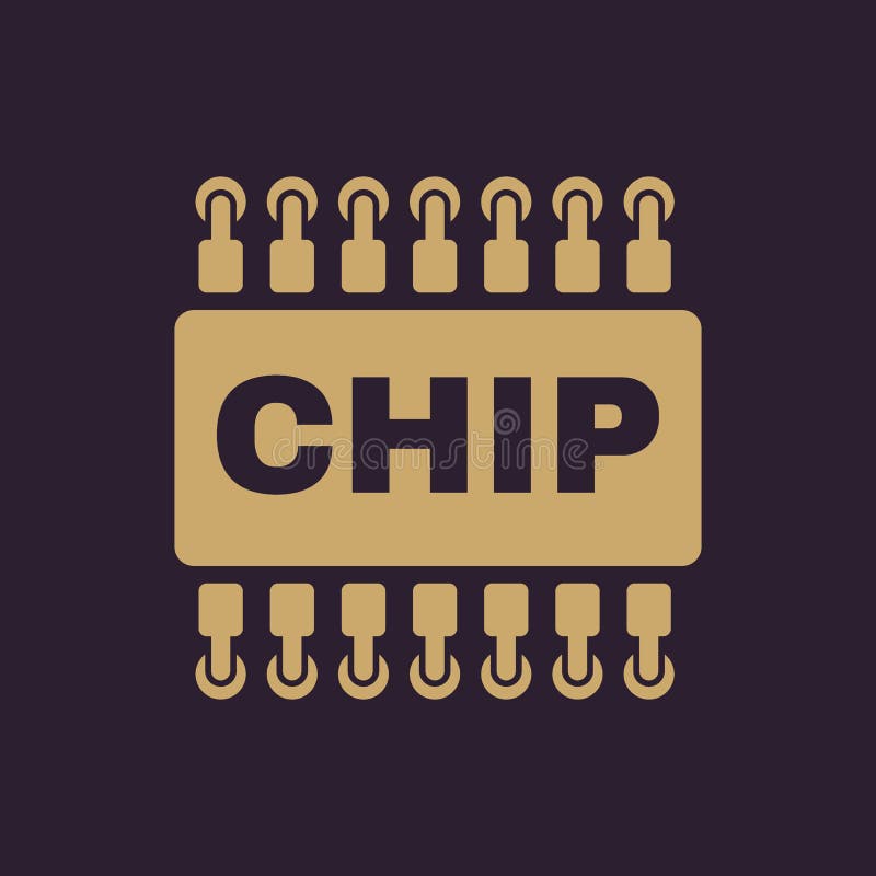 The Chip Icon. Microchip and Microcircuit Symbol Stock Vector ... The Chip Icon. Microchip and Microcircuit Symbol Stock Vector ...