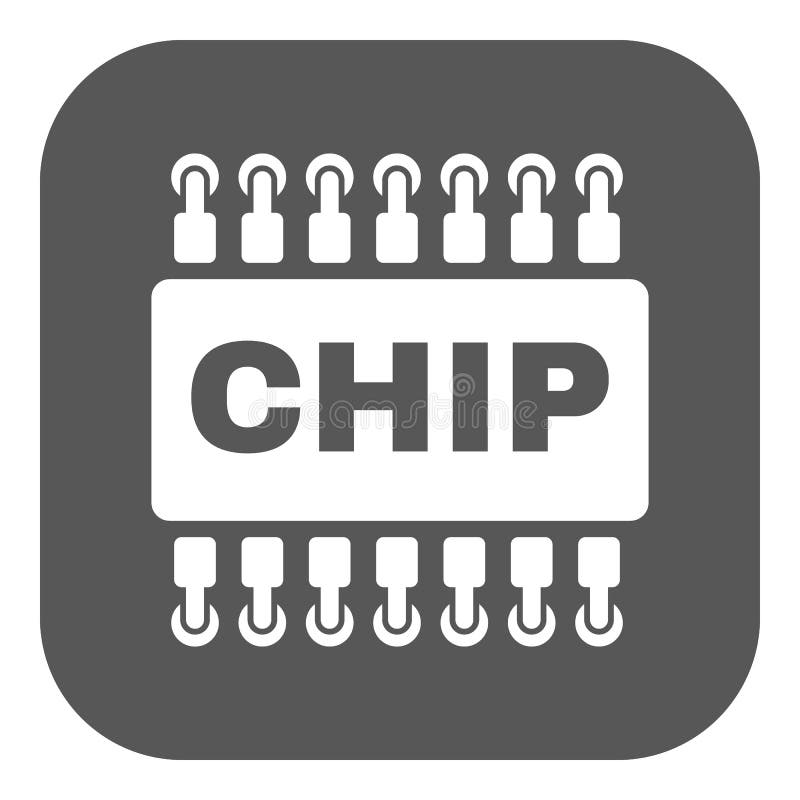 The Chip Icon. Microchip and Microcircuit Symbol Stock Vector ...